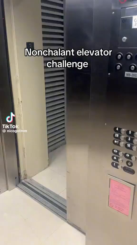 Nonchalant elevator challenge Tik Tok - iFunny