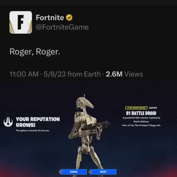 Roger, Roger. AM from Earth - 2.6M Views BI BATTLE DROID power th war ...
