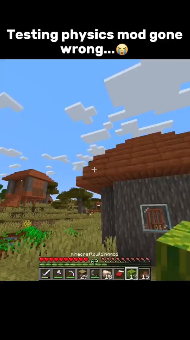 Testing Physics Mod Gone Wrong Ninecraftbuildinggod Ifunny