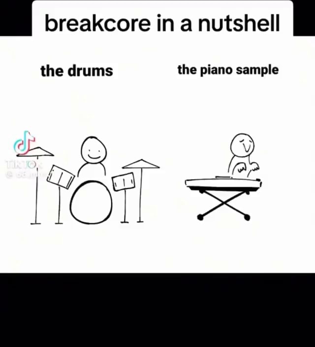 Breakcore in a nutshell the drums the piano sample fOl = - iFunny