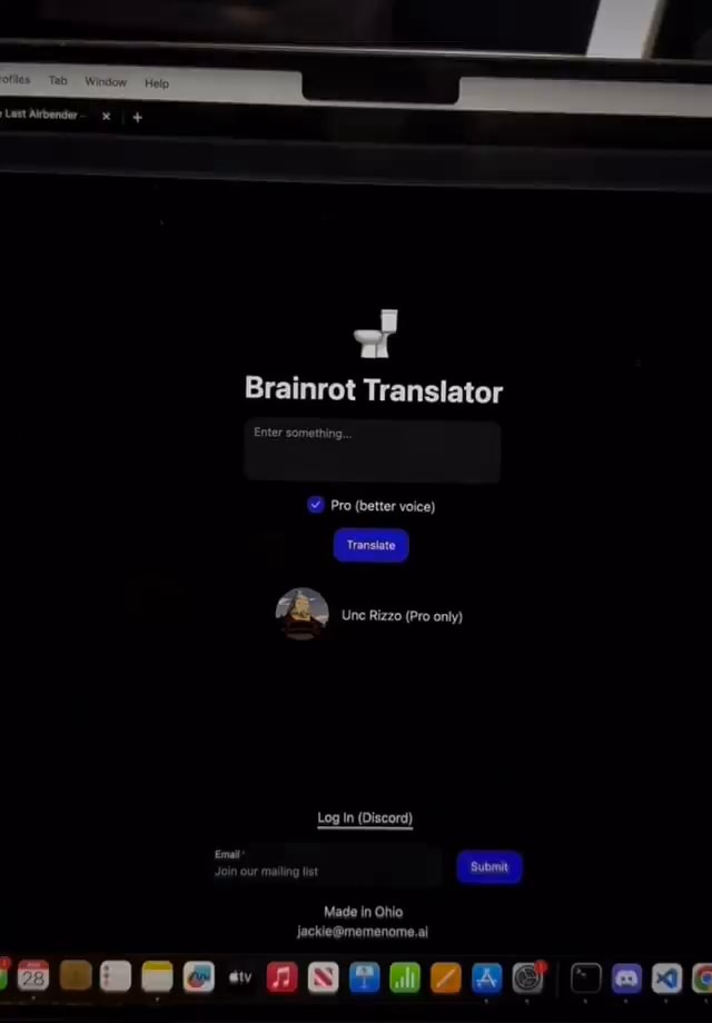Brainrot Translator Enter something Pro (better voice) Translate Une Rizzo (Pro oniy) Log in ...