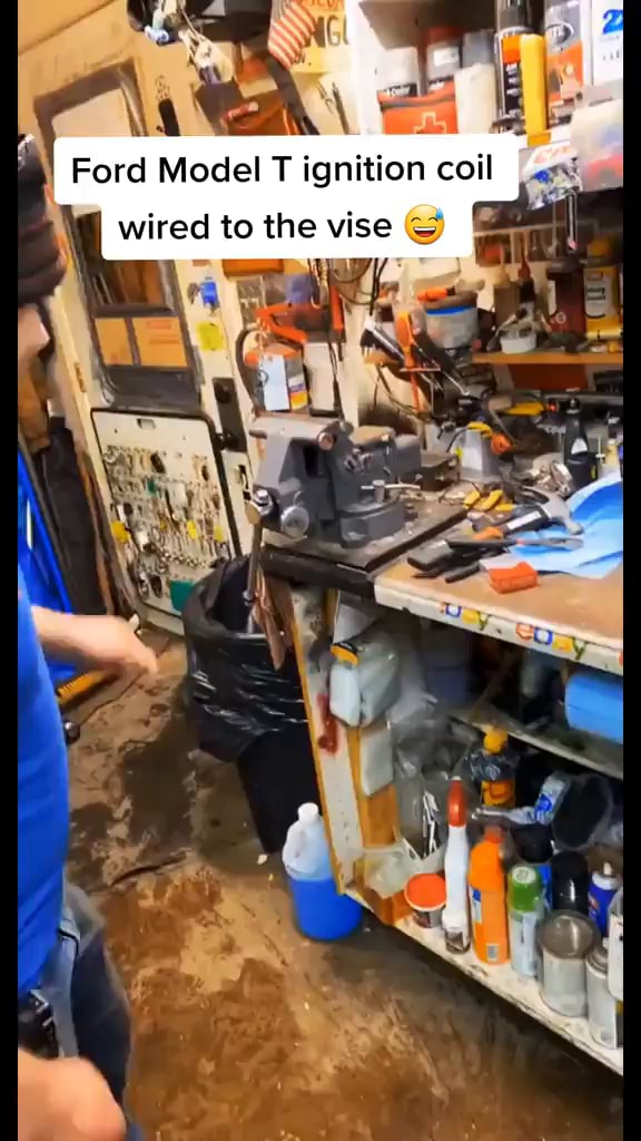 Ford Model T ignition coil wired to the vise @ - iFunny
