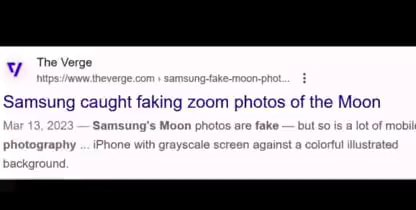 The Verge Samsung caught faking zoom photos of the Moon Samsung's Moon ...