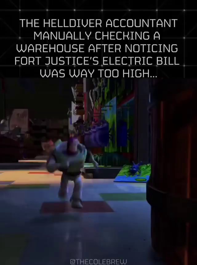 THE HELLDIVER ACCOUNTANT MANUALLY CHECKING A WAREHOUSE AFTER NOTICING ...