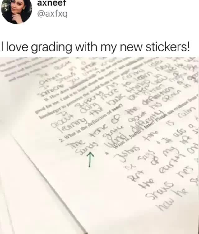 I love grading With my new stickers! - iFunny