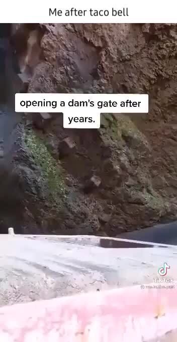 Me after taco bell SS opening a dam's gate after years. - iFunny