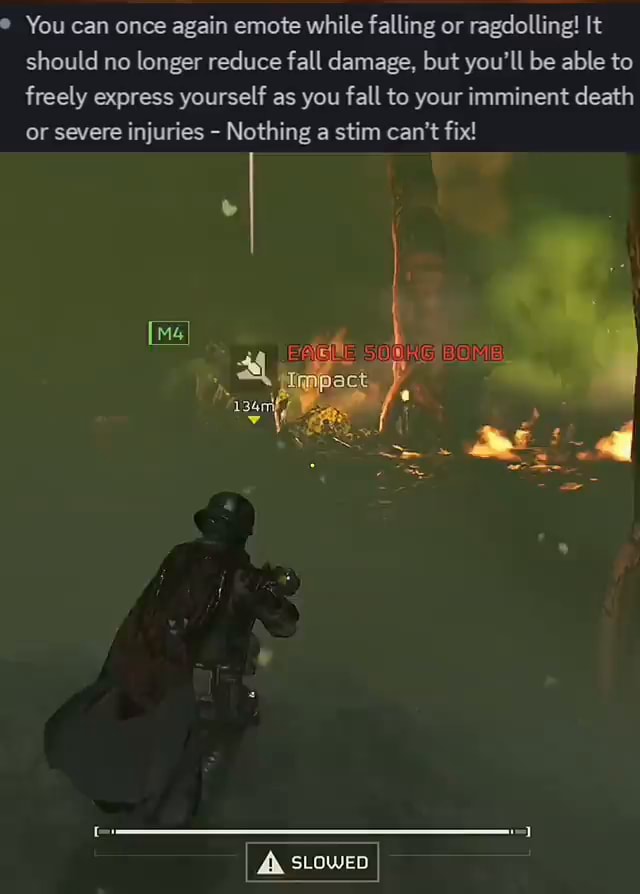 You can once again emote while falling or ragdolling! It should no ...