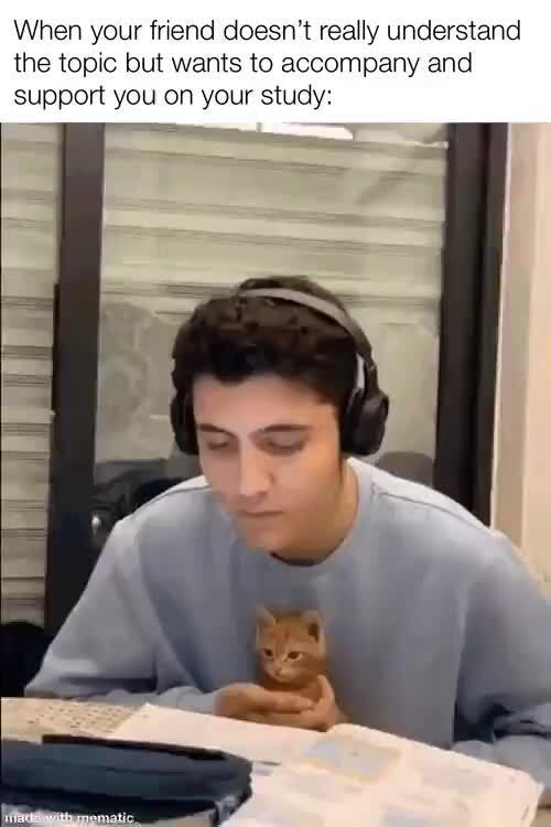 When your friend doesn't really understand the topic but wants to ...