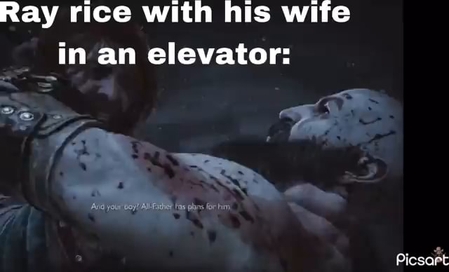 Ray rice with his wife in an elevator: Picsart - iFunny