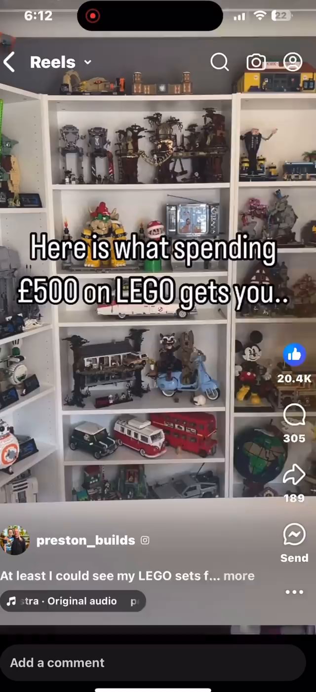 Reels ~ Qe Here is what spending on LEGO gets you.. 20.4K 305 189 Send ...