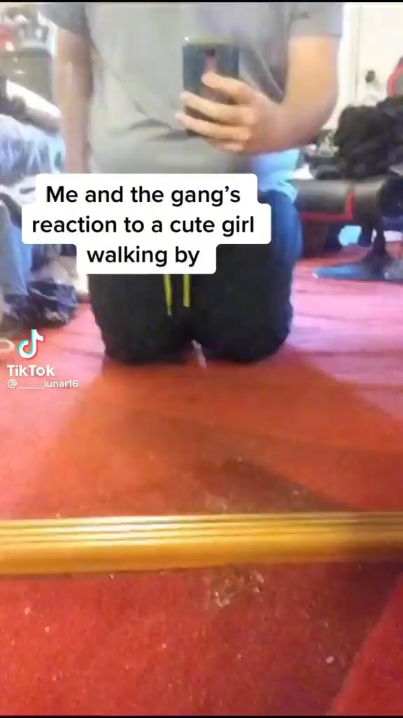 Me and the gang's reaction to a cute girl walking by Tik Tok - iFunny
