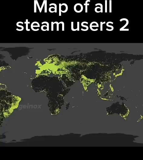 Map of all steam users 2 - iFunny