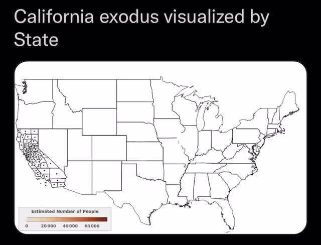 California exodus visualized by State - iFunny