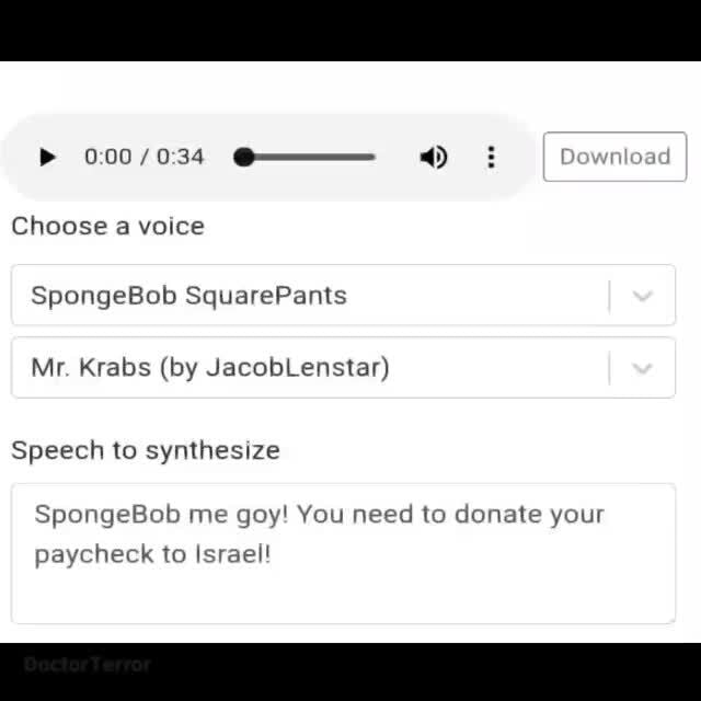 Choose a voice SpongeBob SquarePants Mr. Krabs (by JacobLenstar) Speech ...
