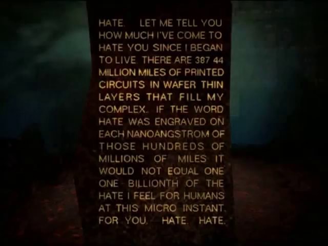 HATE LET ME TELL YOU HOW MUCH I'VE COME TO HATE YOU SINCE I BEGAN TO ...
