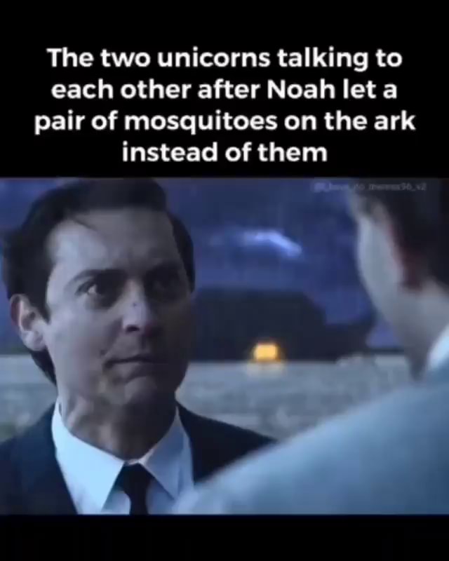 The two unicorns talking to each other after Noah let a pair of ...