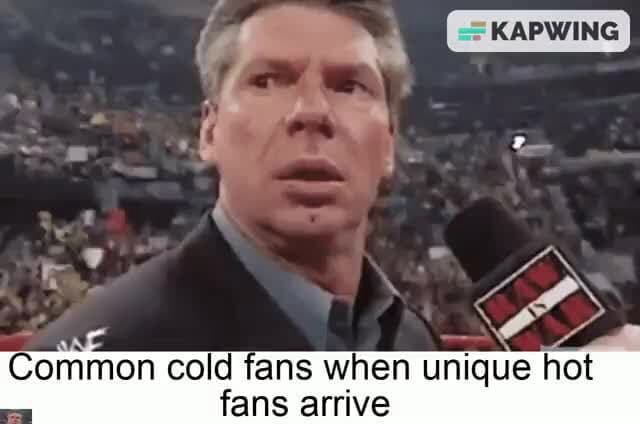 AN Common cold fans when unique hot fans arrive - iFunny