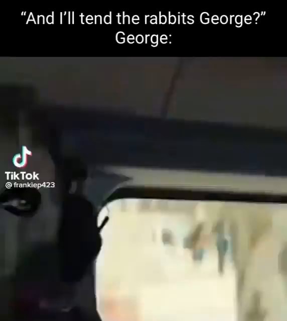 "And I'll tend the rabbits George?" George: TikTok - iFunny