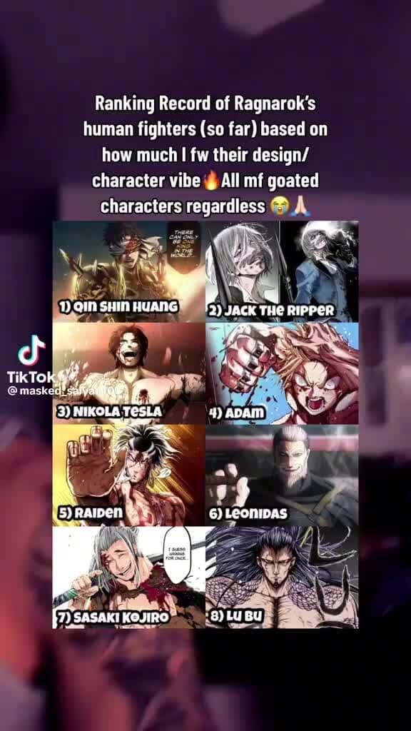 Ranking Record of Ragnarok's human fighters (so far) based on how much ...