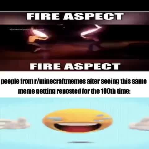 FIRE ASPECT, FIRE ASPECT people from after seeing this same Meme ...