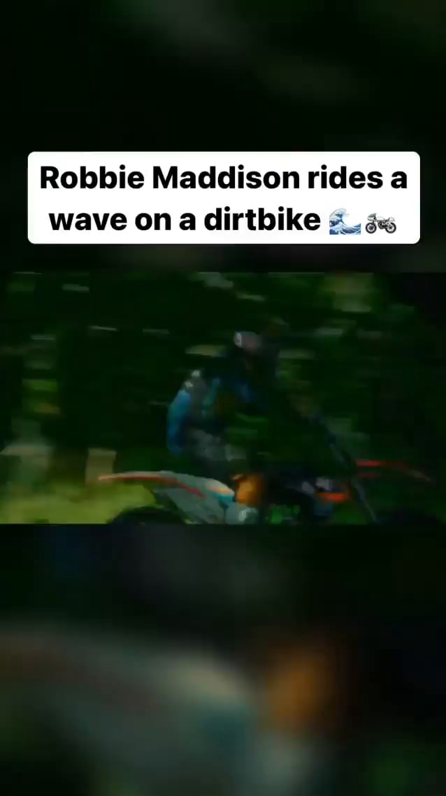 Robbie Maddison rides a wave on a dirtbike - iFunny