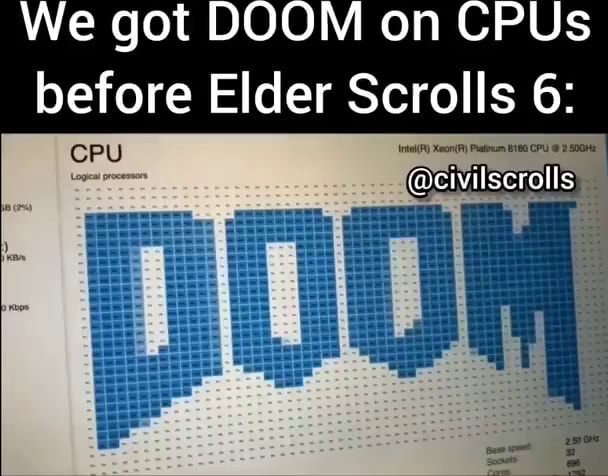 We got DOOM on CPUs before Elder Scrolls 6: CPU I @civilscrolls - iFunny